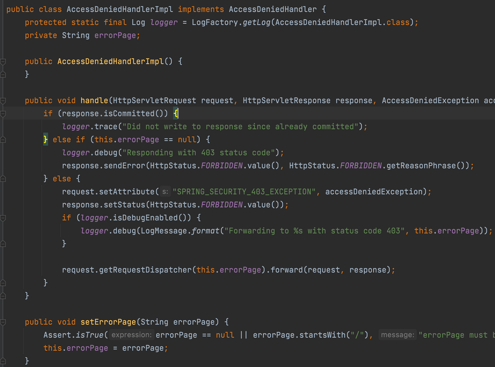Spring Security: Exception Handling